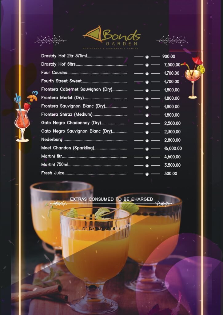 Our Menu – Bonds Garden