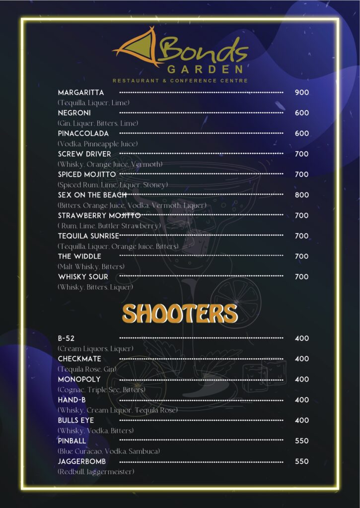 Our Menu – Bonds Garden
